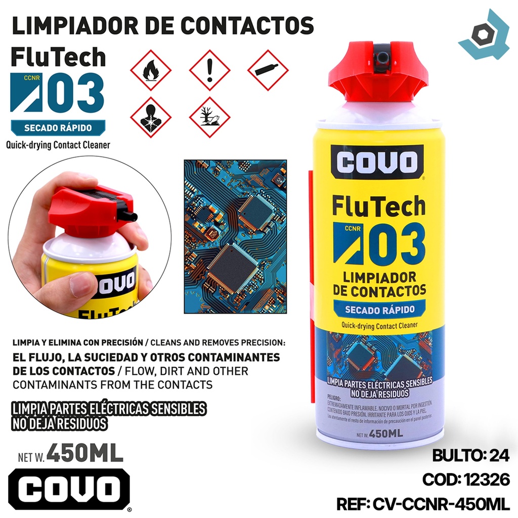 LIMPIADOR DE CONTACTOS 450ML COVO | Litani Import Export