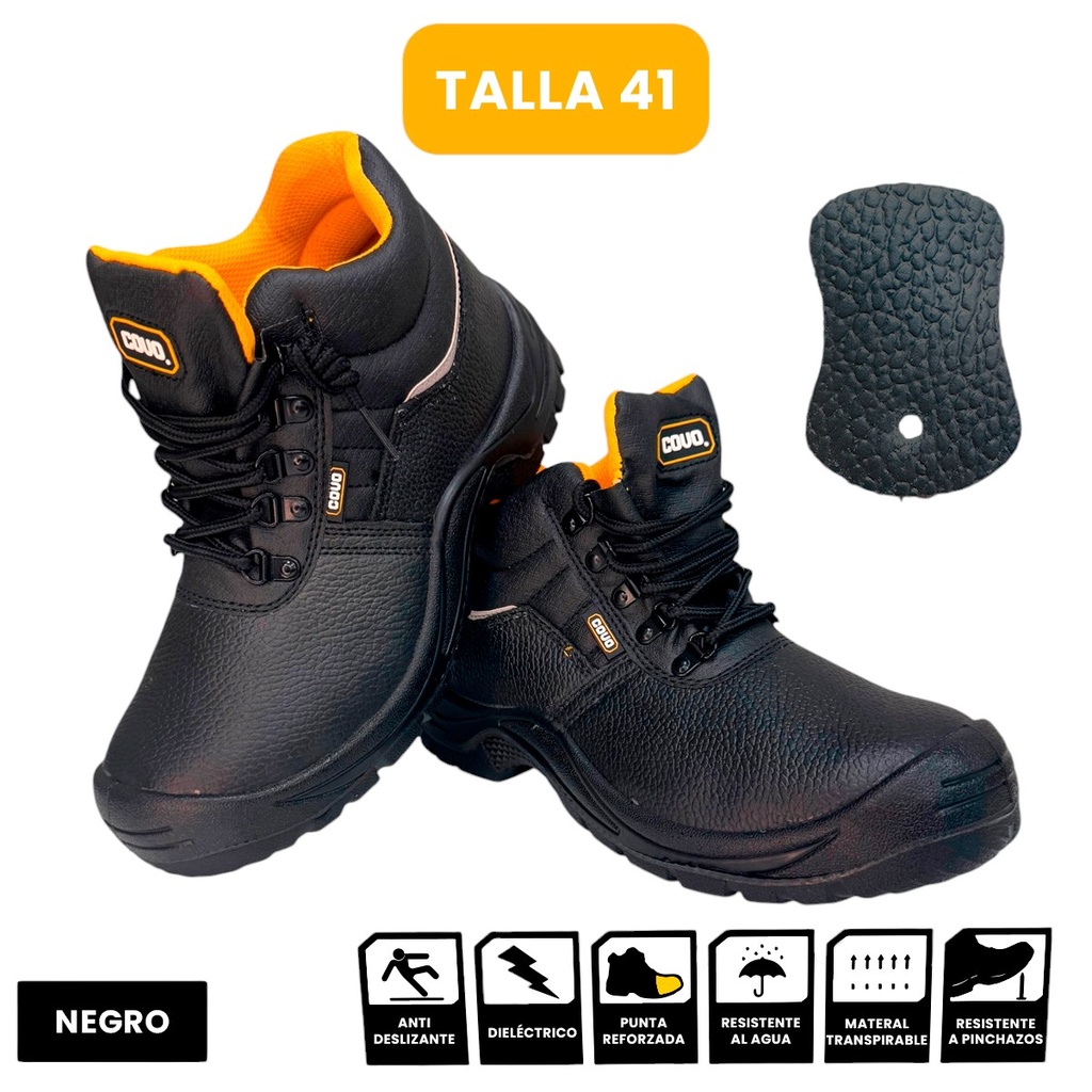 BOTAS DE SEGURIDAD NEGRAS TALLA 41 COVO | Litani Import Export